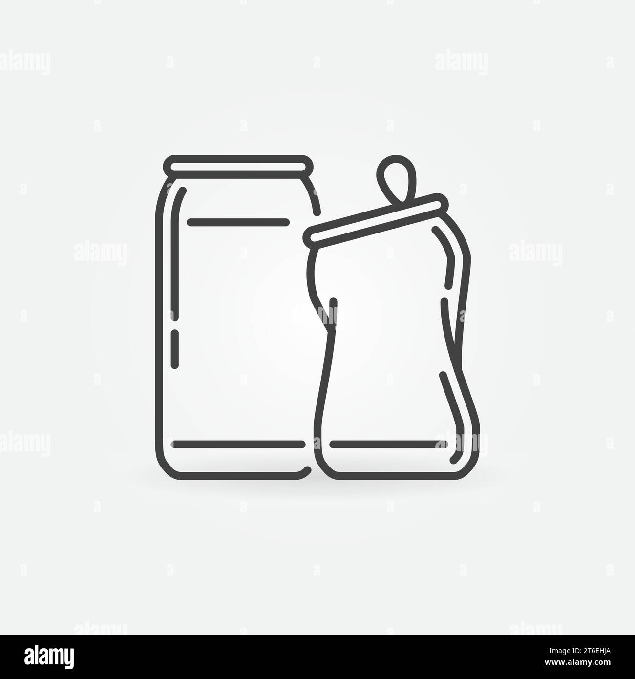 Metal Cans outline icon. Metals Waste Recycling vector concept line ...
