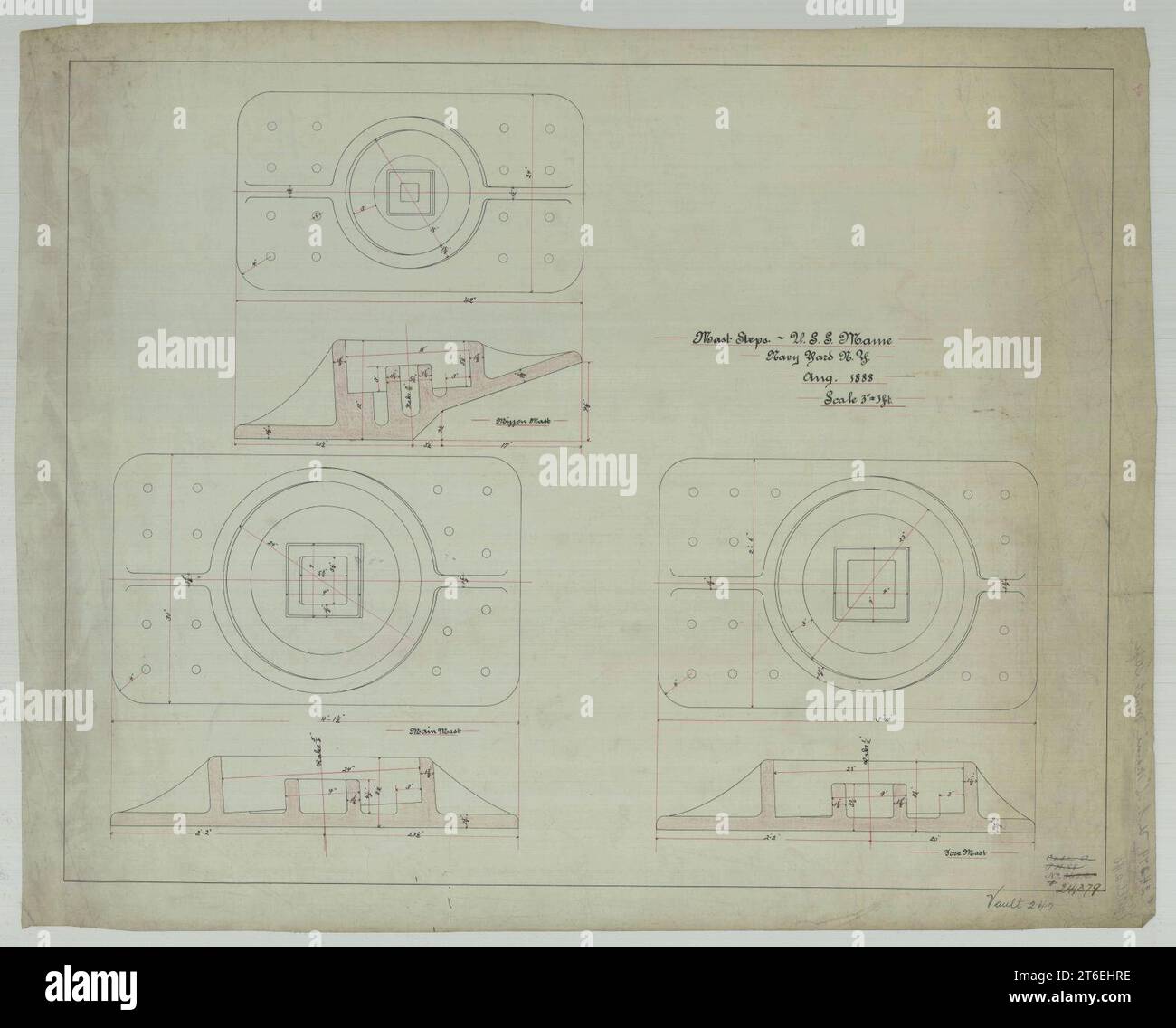 USS Maine (ACR-1)- Mast Steps Stock Photo - Alamy
