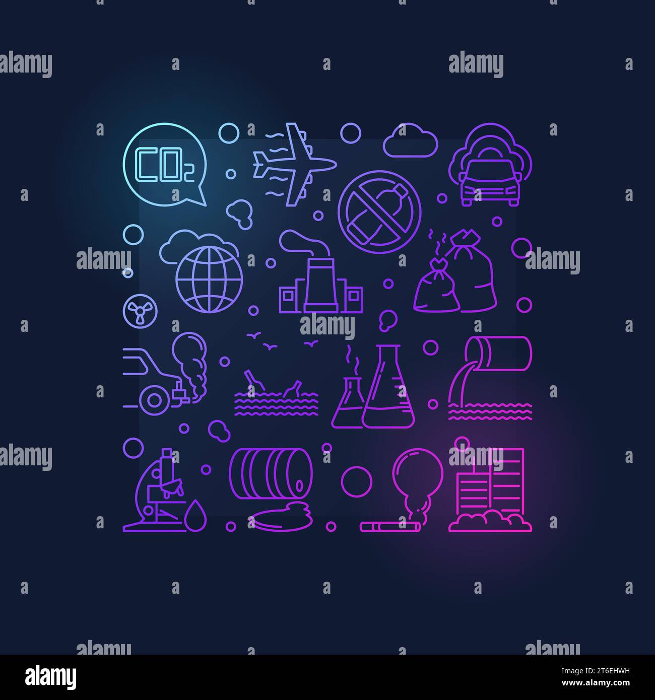 Radiation symbol colorful line hi-res stock photography and images - Alamy