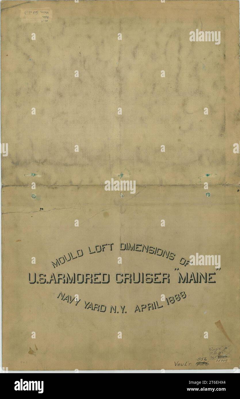 USS Maine (ACR-1)- Mould Loft Dimensions, Booklet 1 Stock Photo - Alamy