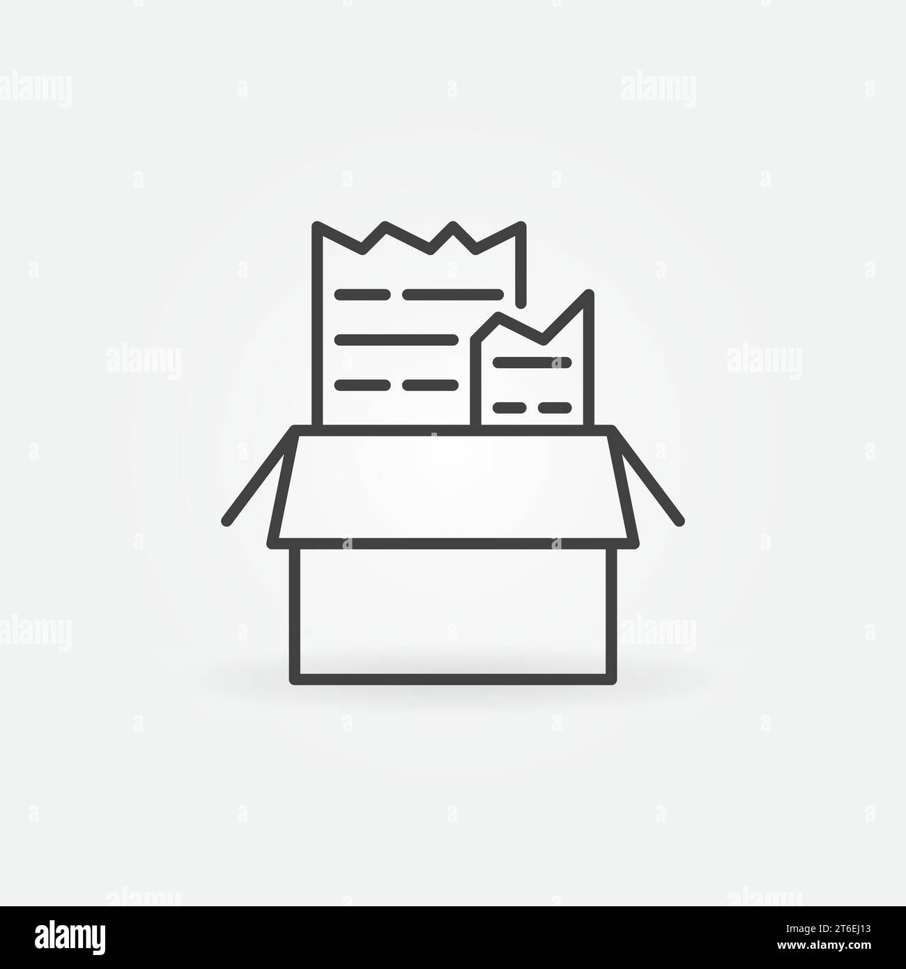Cardbox Carton Recycling vector concept icon or symbol in thin line ...