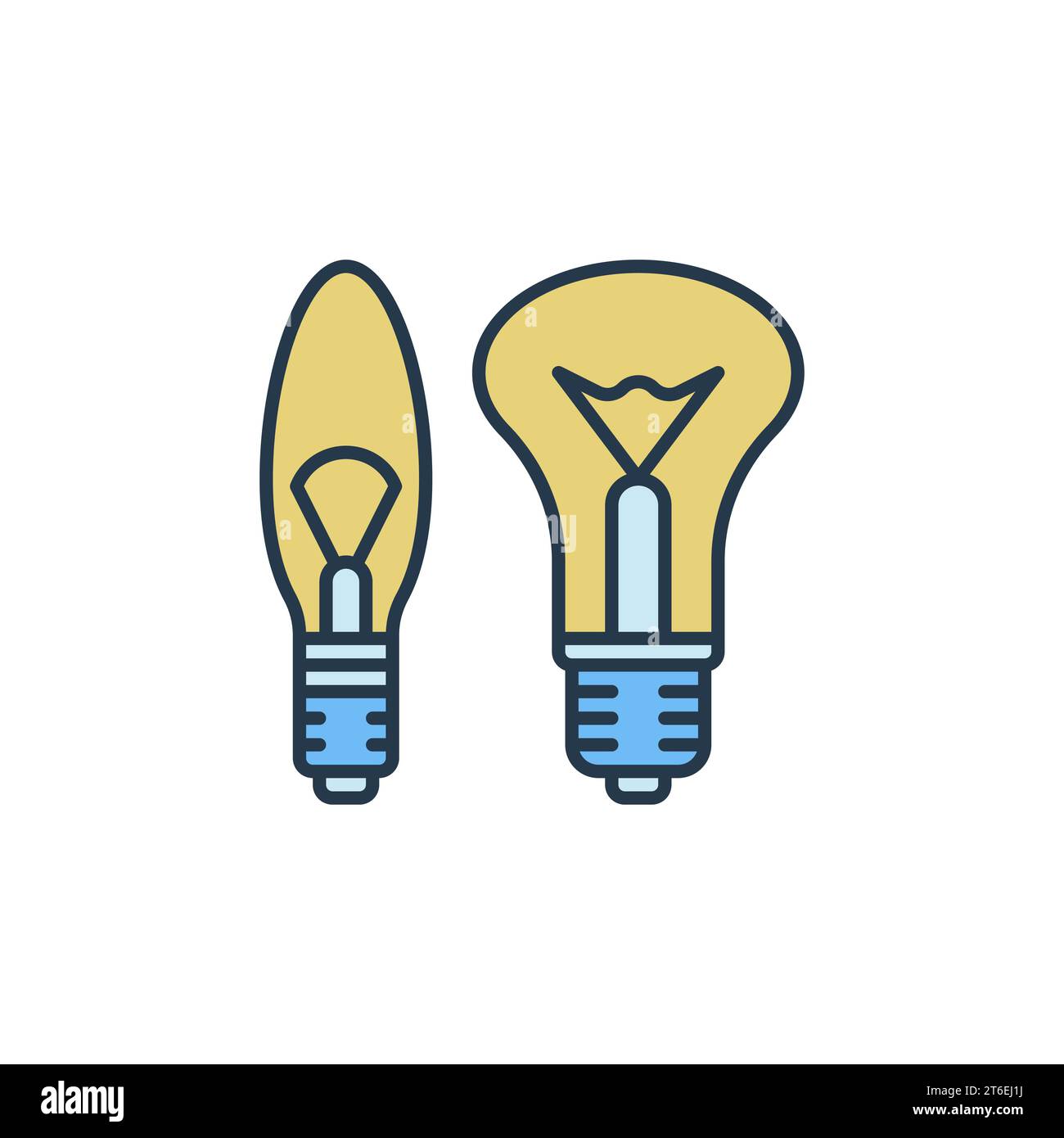 Light Bulbs vector colored icon - Lighting Electric Lamps concept sign ...