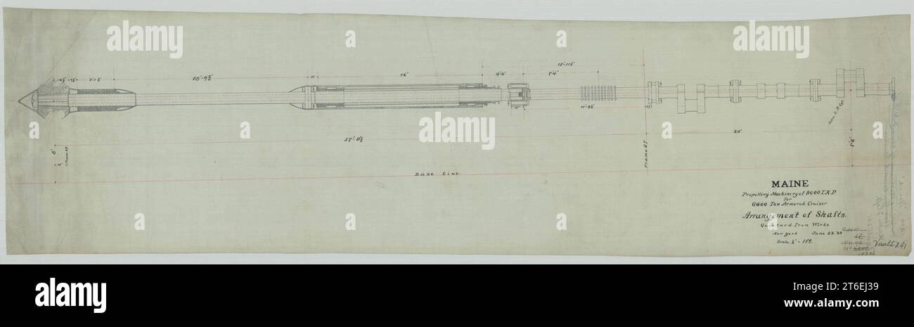 USS Maine (ACR-1)- Propelling Machinery of 9000 I. H. P. For 660 Ton ...