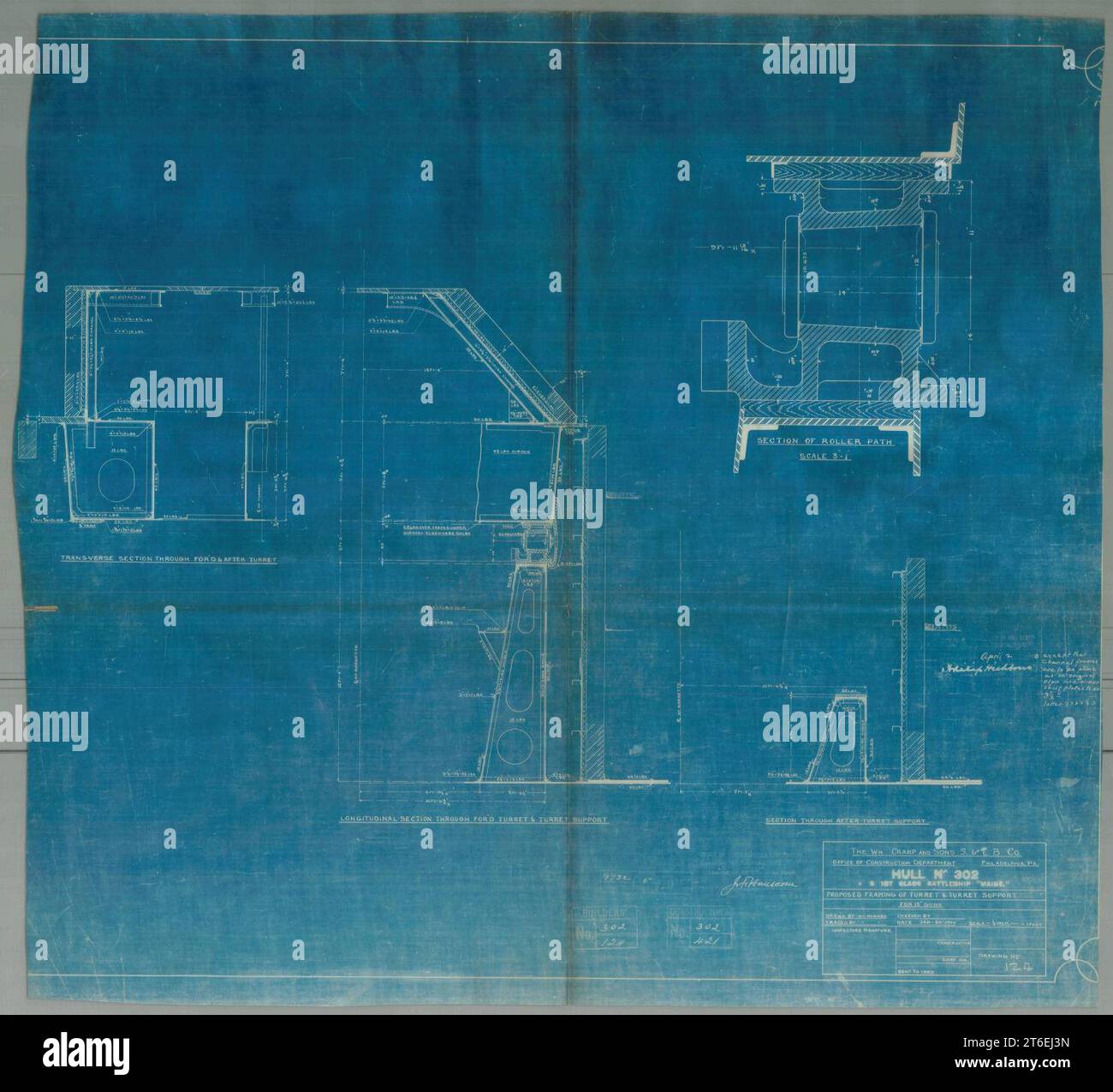 USS Maine (ACR-1)- Proposed Framing of Turret and Turret Support Stock ...