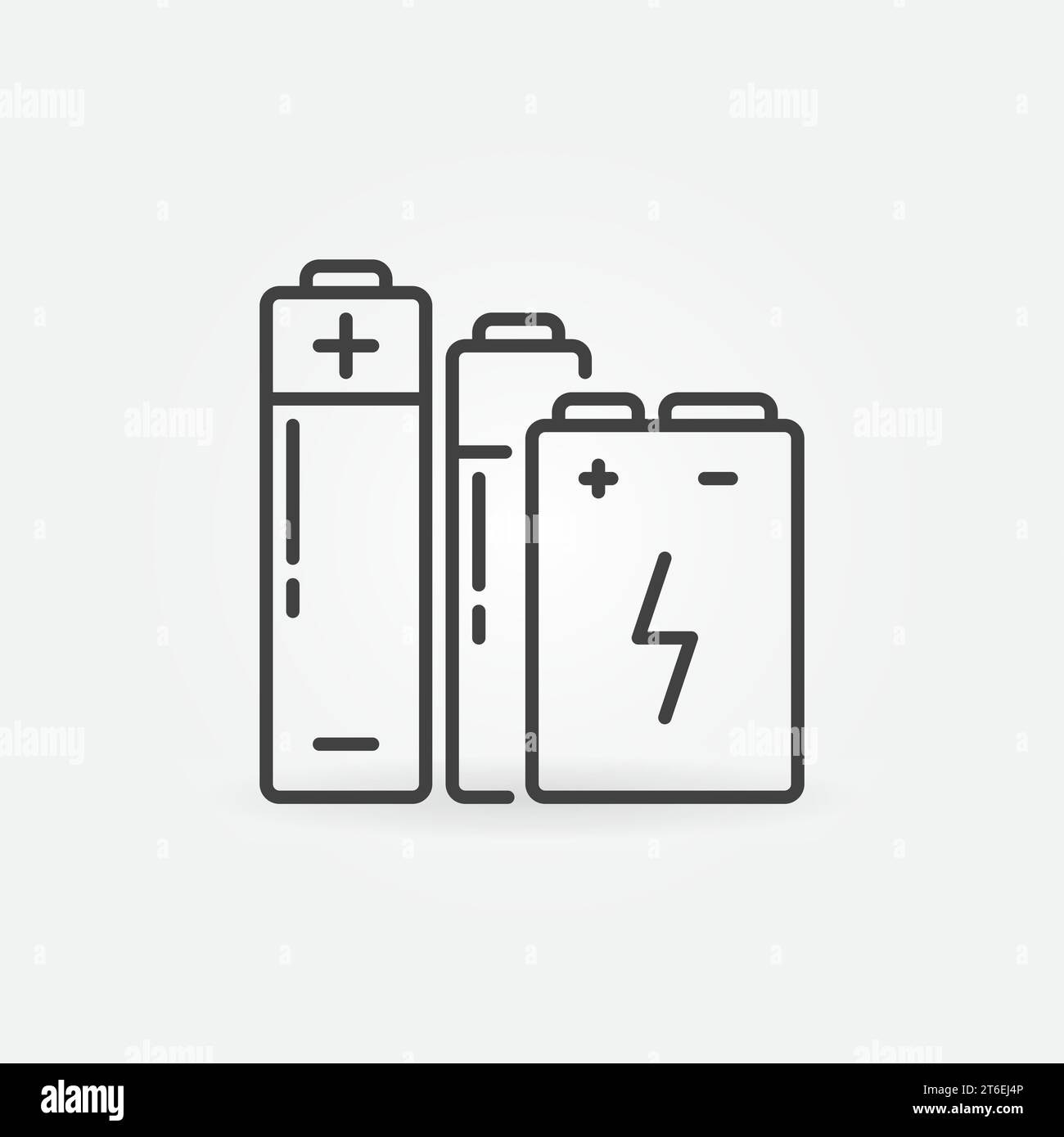 Batteries vector concept icon or symbol in thin line style Stock Vector ...