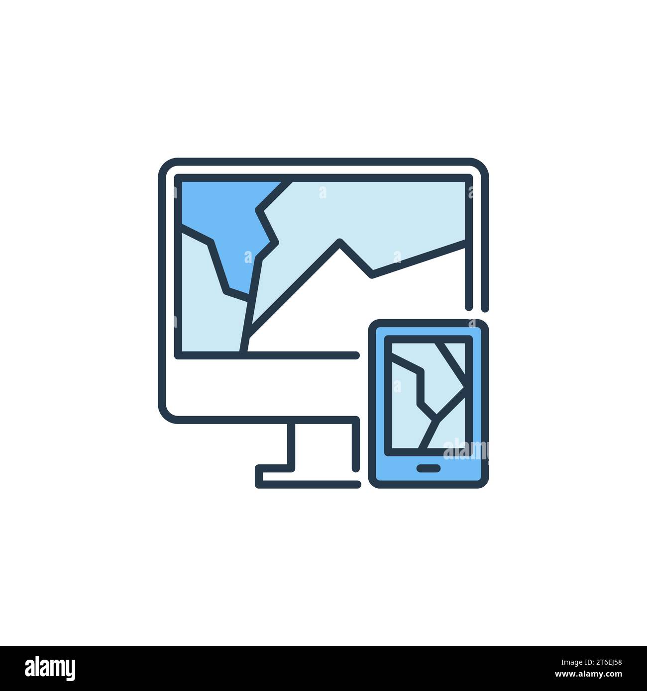 E-Waste vector Garbage concept modern colored icon or logo element ...