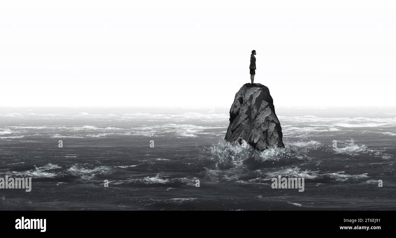 Coping With Loneliness as a psychology symbol of a human experience of ...