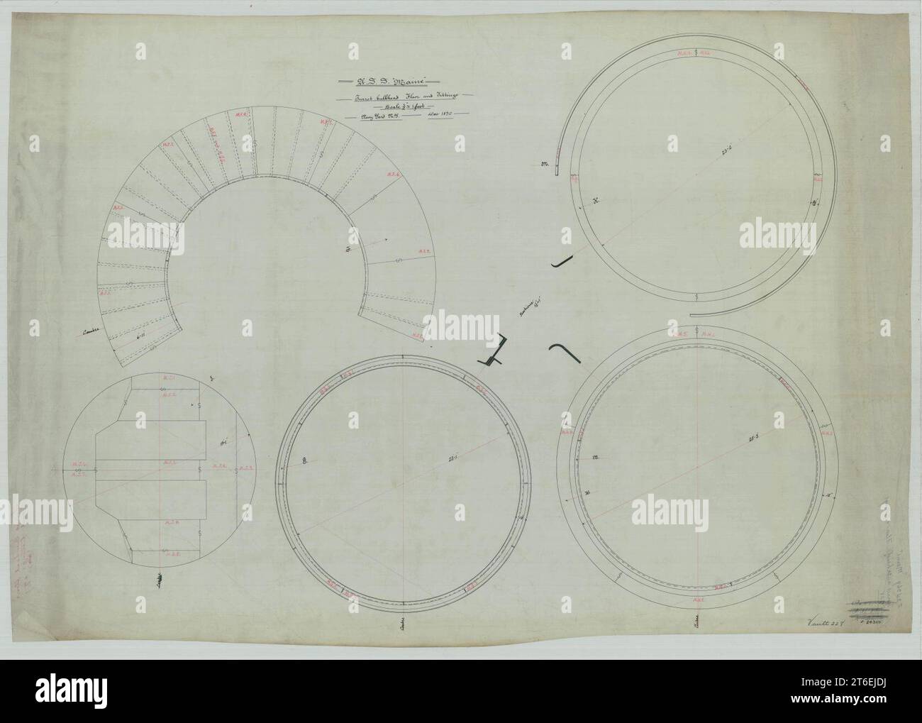 USS Maine (ACR-1)- Turret Bulkhead Floor and Fittings Stock Photo - Alamy