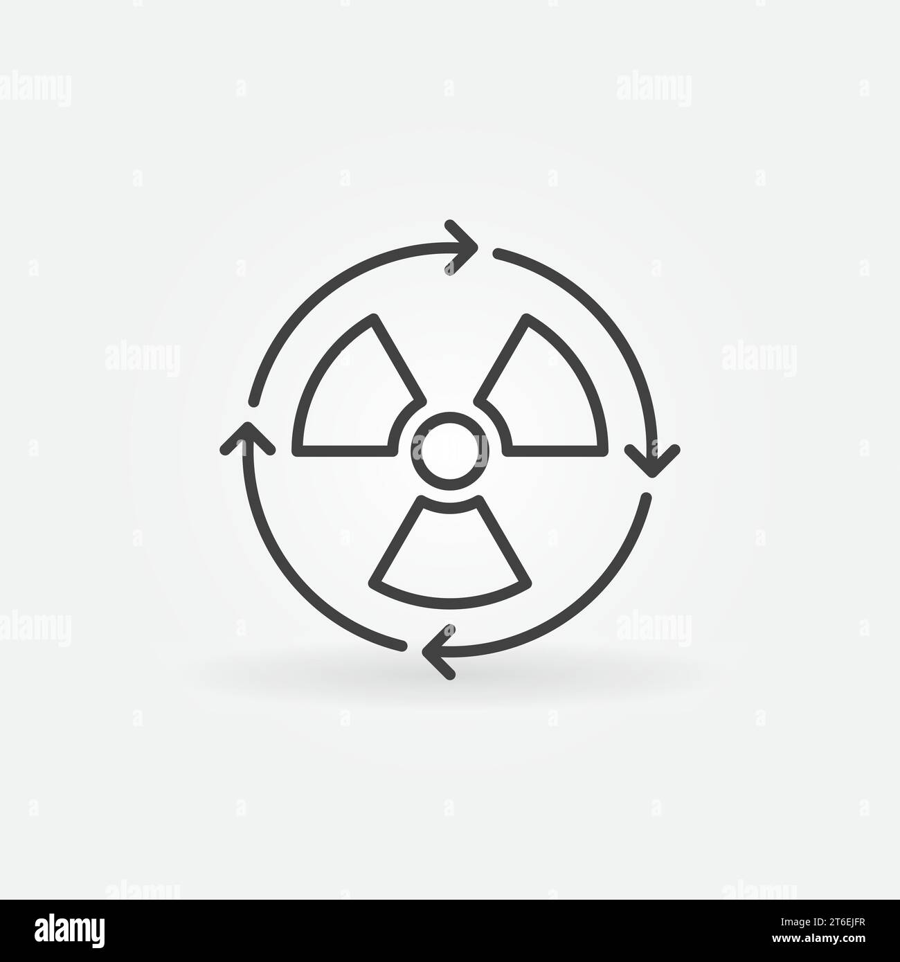 Nuclear Radiation Recycle outline vector Radioactive concept icon or ...