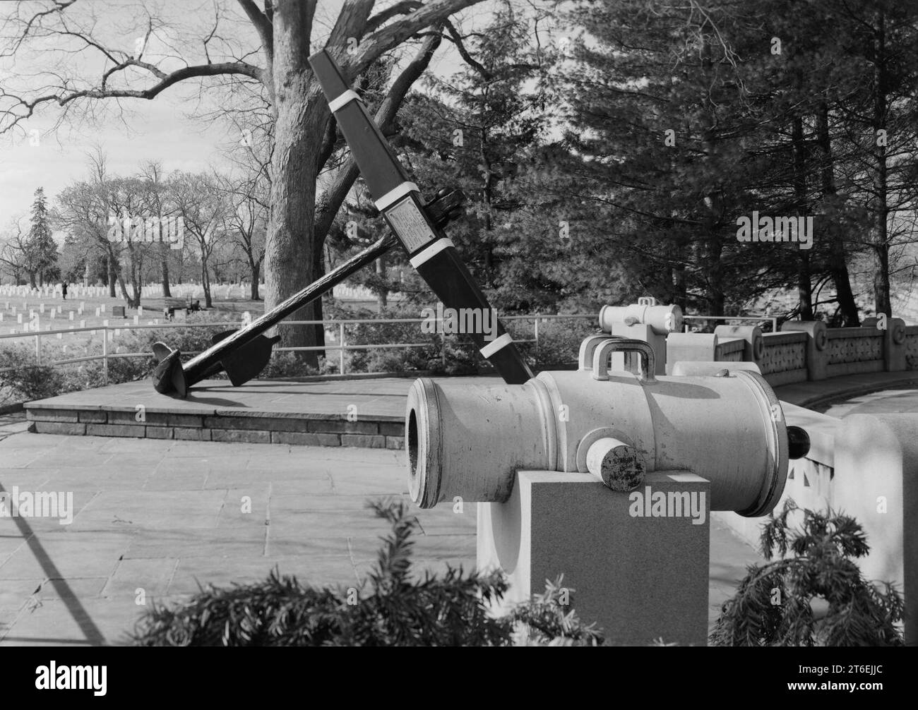 USS Maine Mast Memorial anchor and mortars - Arlington National ...