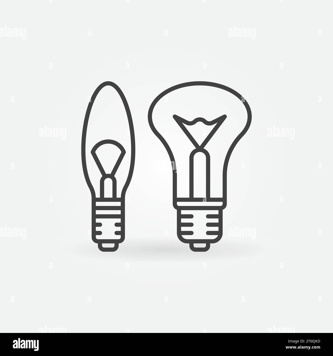 Light Bulbs vector outline icon. Lighting Electric Lamps concept symbol ...