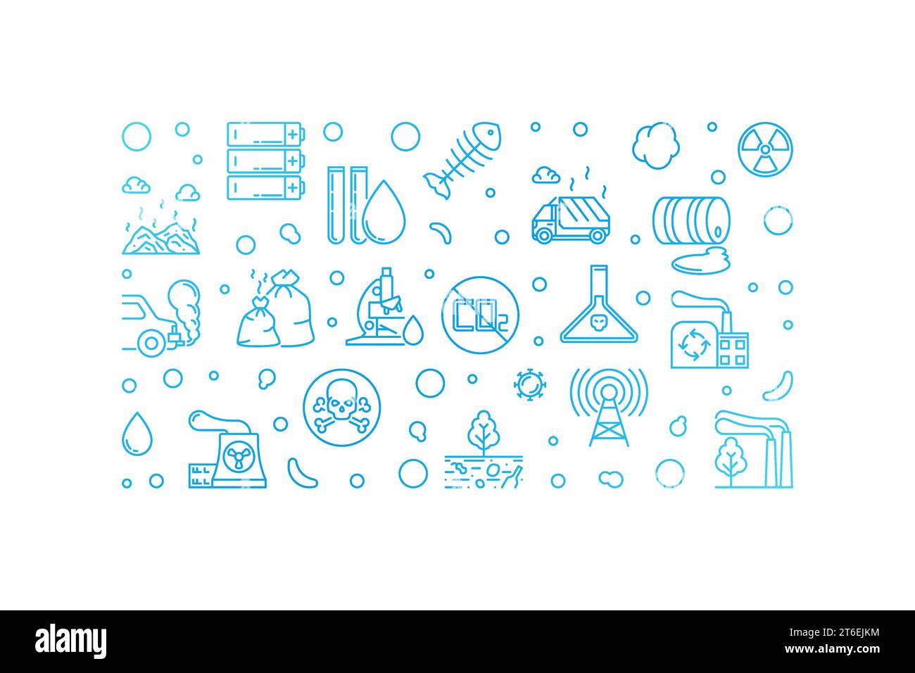 Stop Pollution Save Environment concept outline banner - vector modern ...