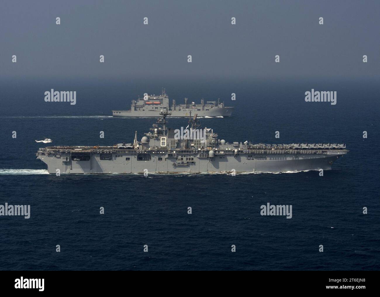 USS Makin Island (LHD-8) and USNS Charles Drew (T-AKE-10) underway in ...