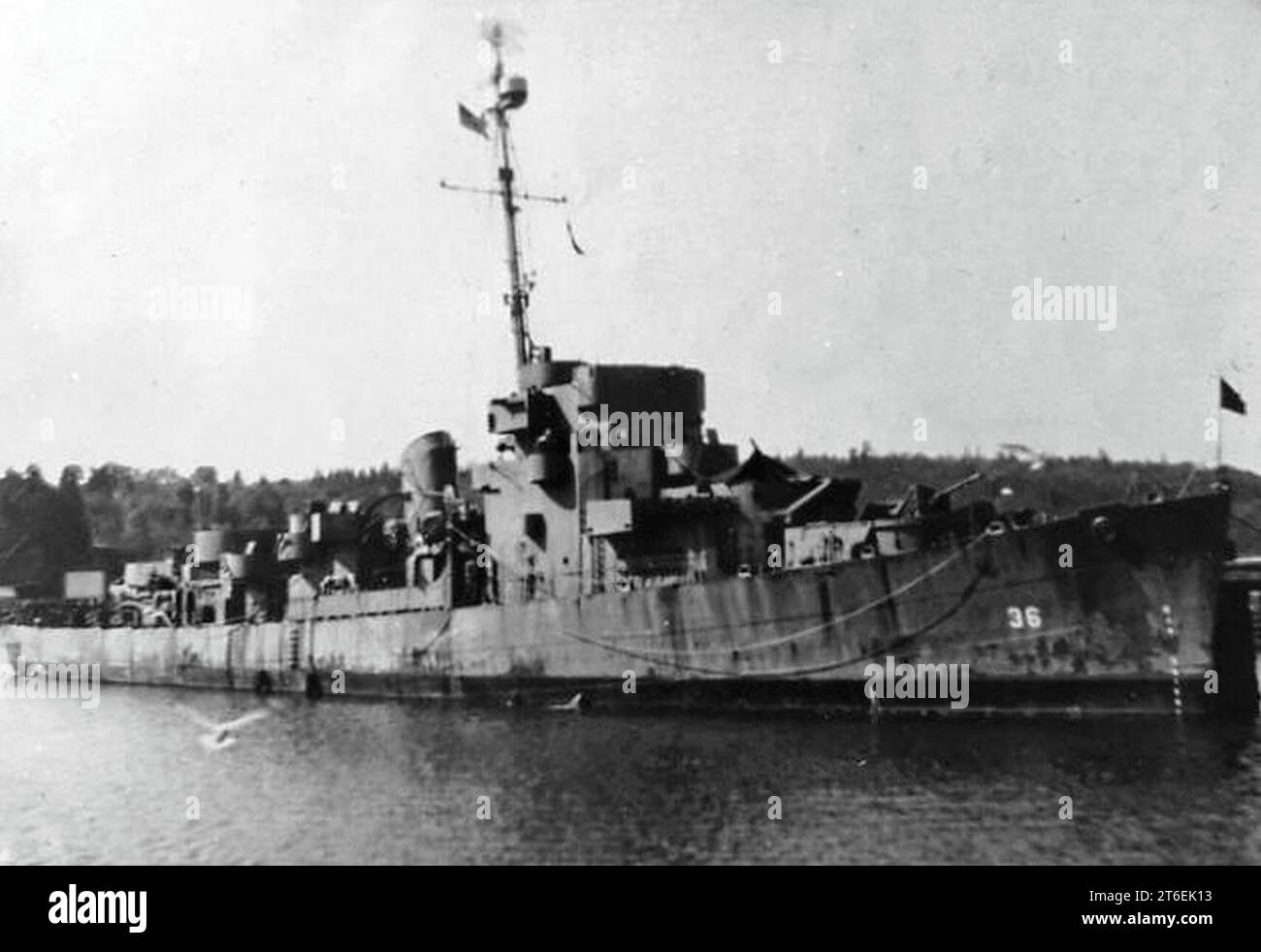 USS Manlove (DE-36) at the Puget Sound Naval Shipyard, in September ...