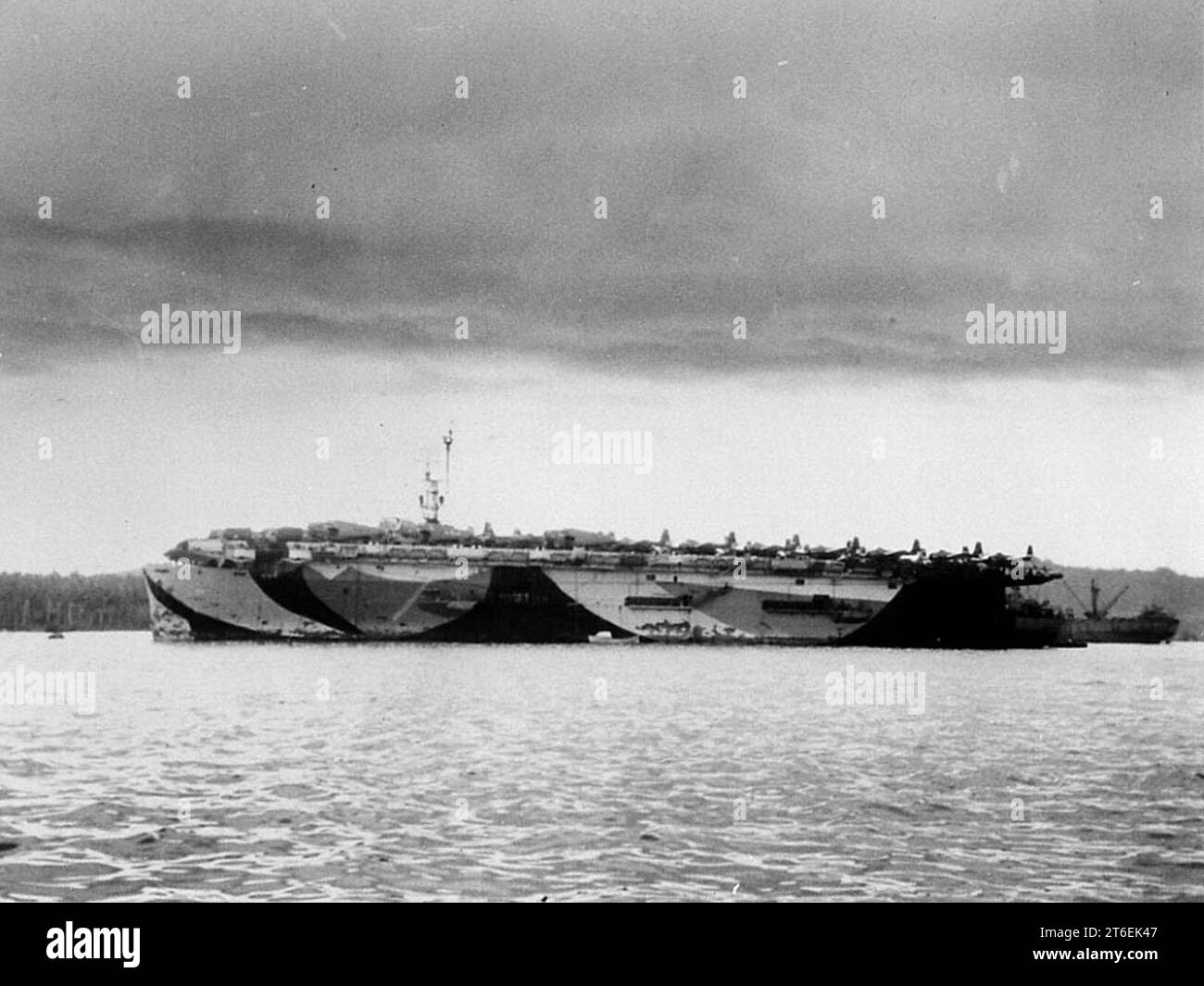 USS Marcus Island (CVE-77) in a South Pacific port on 17 June 1944 ...