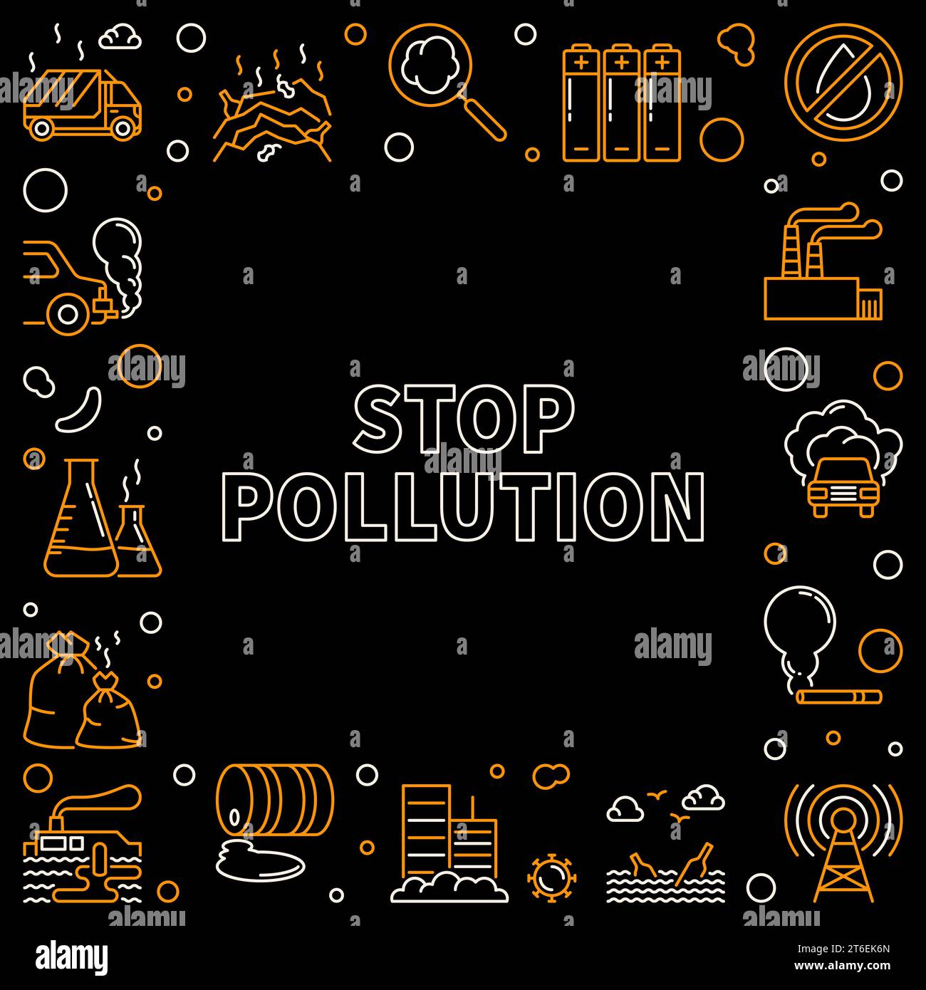 Stop Pollution vector Save Environment concept Frame or Background in ...