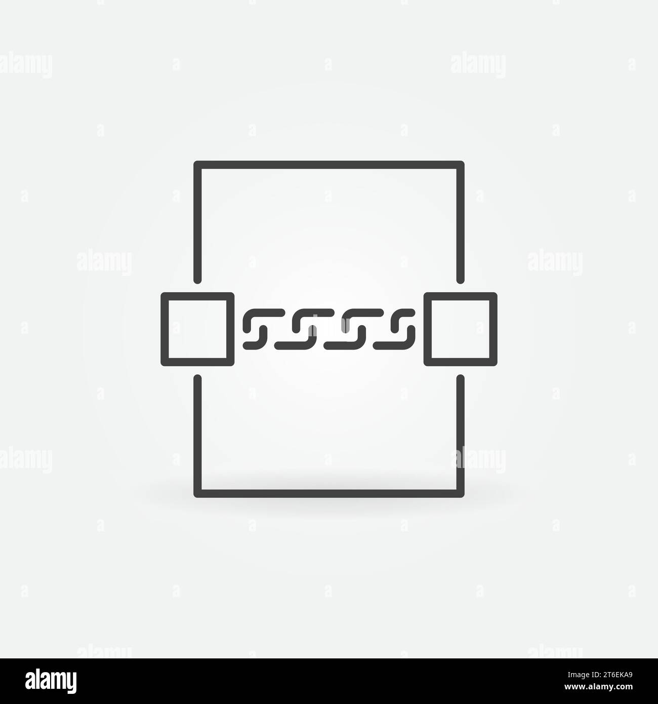 Blockchain Technology concept line icon. Two Blocks connected with ...