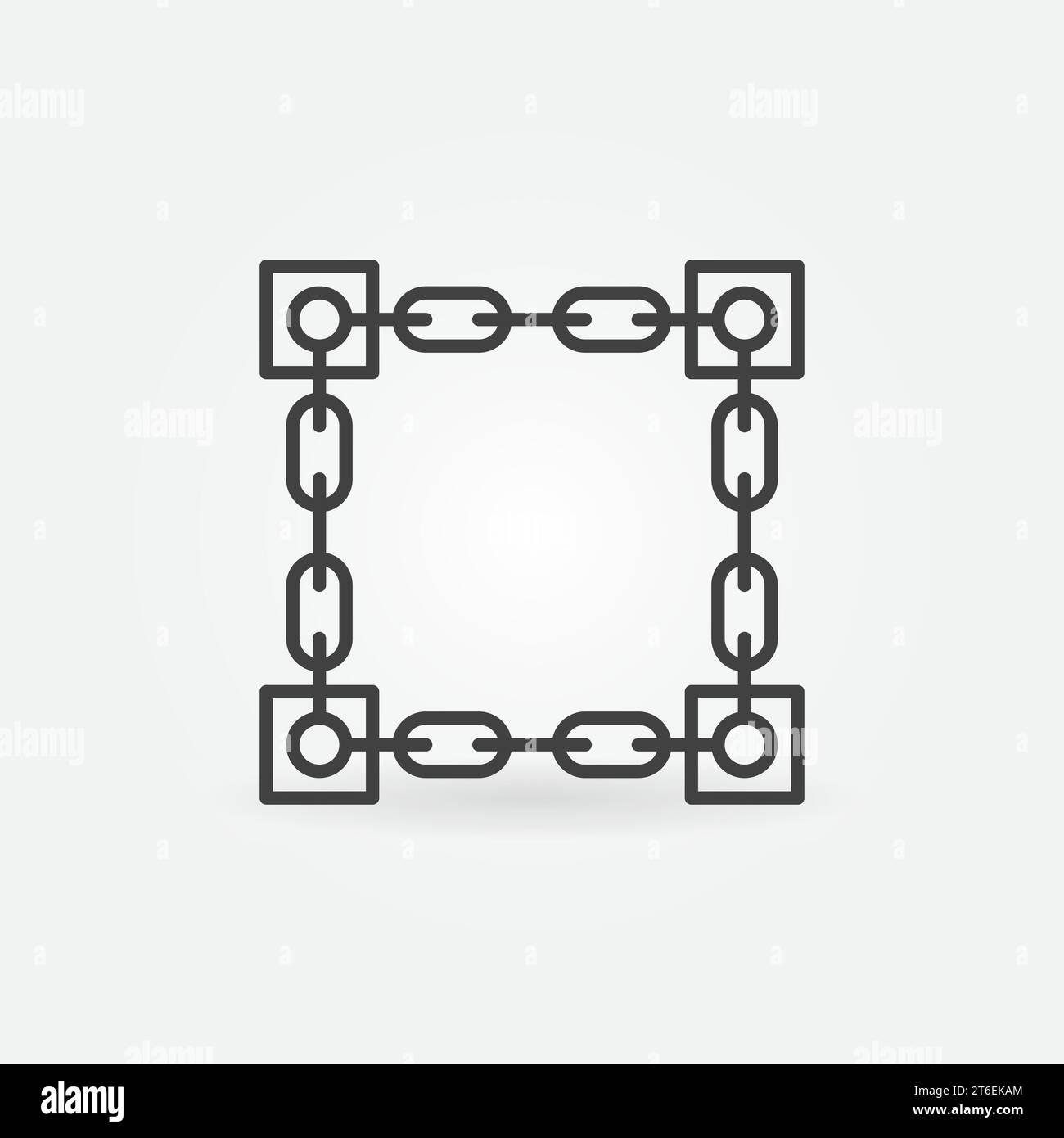 Blockchain - Connected Chains with Blocks linear vector concept icon or logo element Stock ...