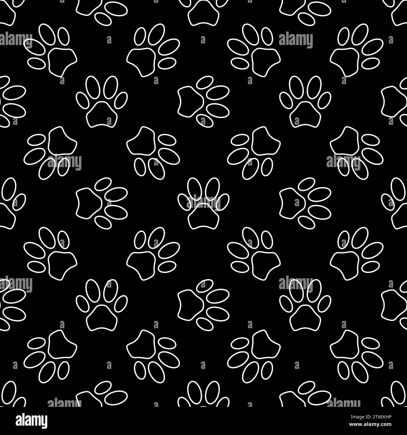 Cat or Dog Trace Paw Prints dark seamless repeating background - vector ...