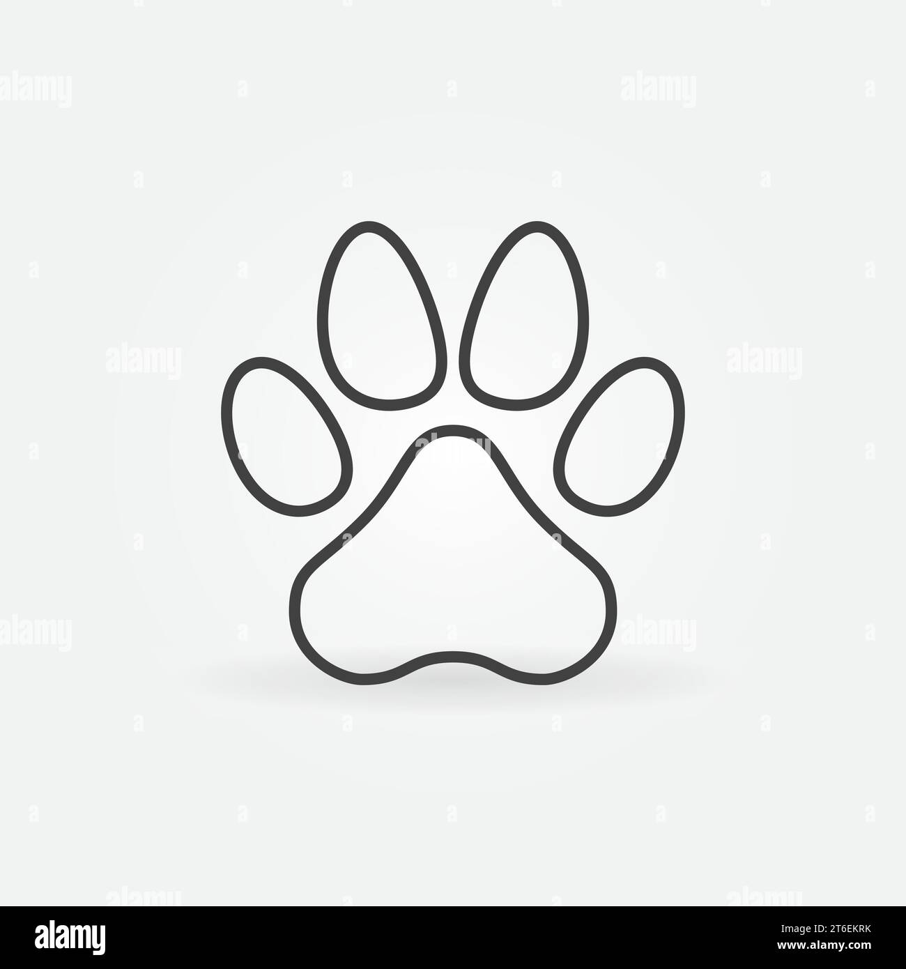 Pet Foot Paw Mark linear vector concept icon or logo element Stock ...