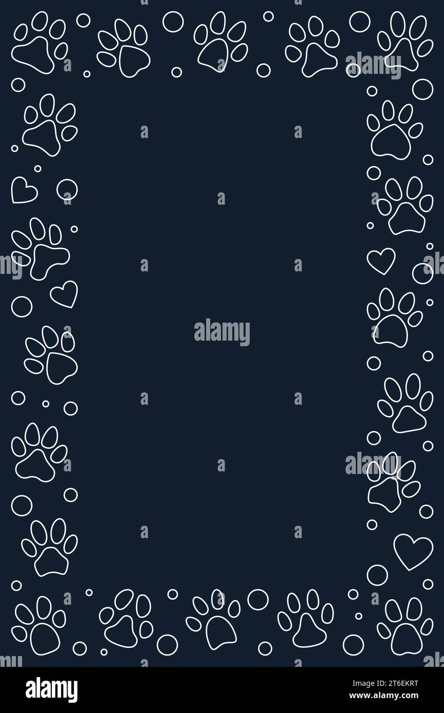 Dog Paw Prints Border