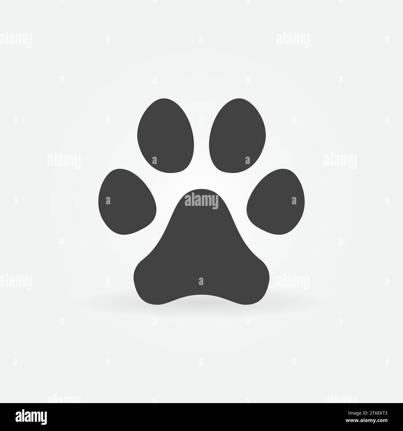 Dog or Cat Paw Print vector concept simple silhouette icon or symbol ...