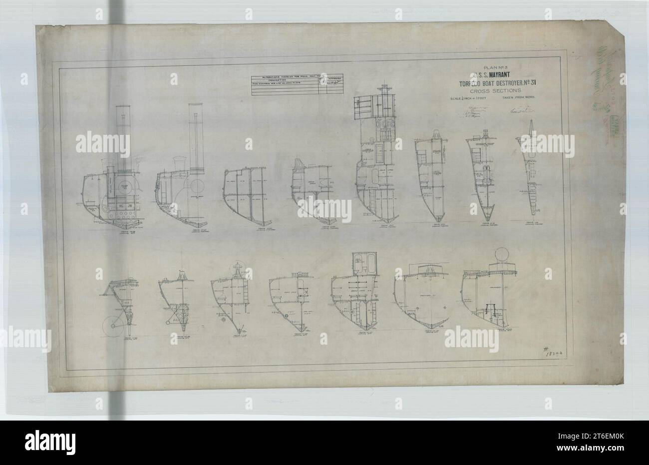 USS Mayrant (Torpedo Boat Destroyer) Cross Sections Stock Photo - Alamy