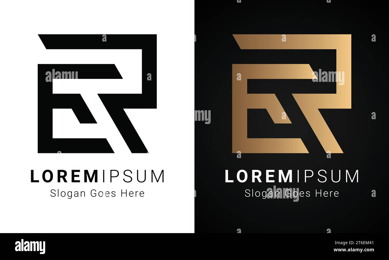 Luxury Initial ER or RE Monogram Text Letter Logo Design Stock Vector ...