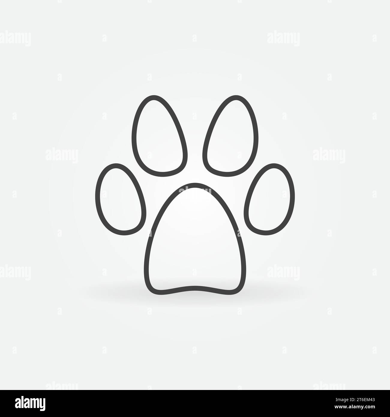 Vector Puppy or Dog Foot Print linear icon. Animal Paw Mark concept ...