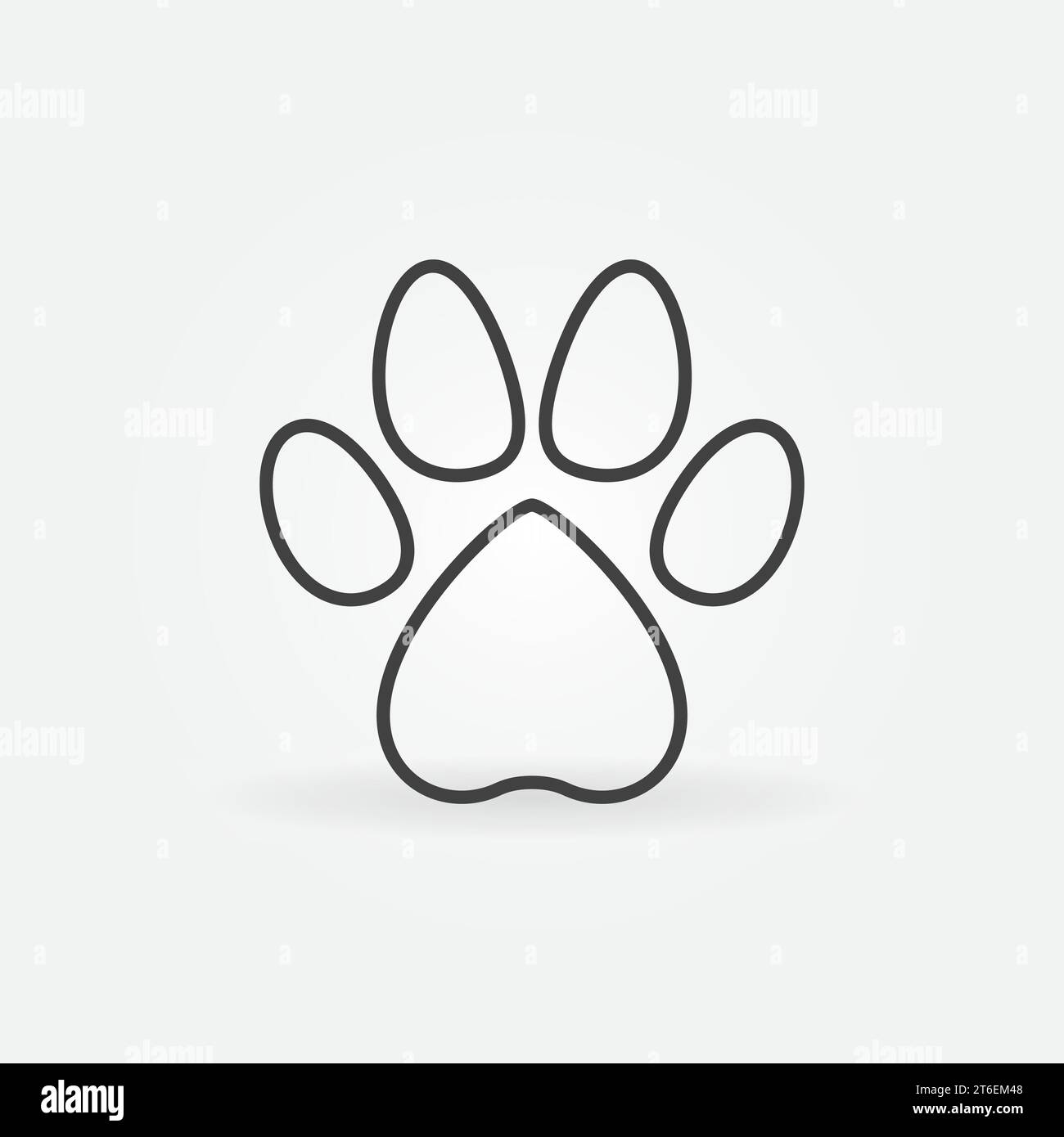 Puppy or Dog Paw Print linear vector concept icon or logo element Stock ...