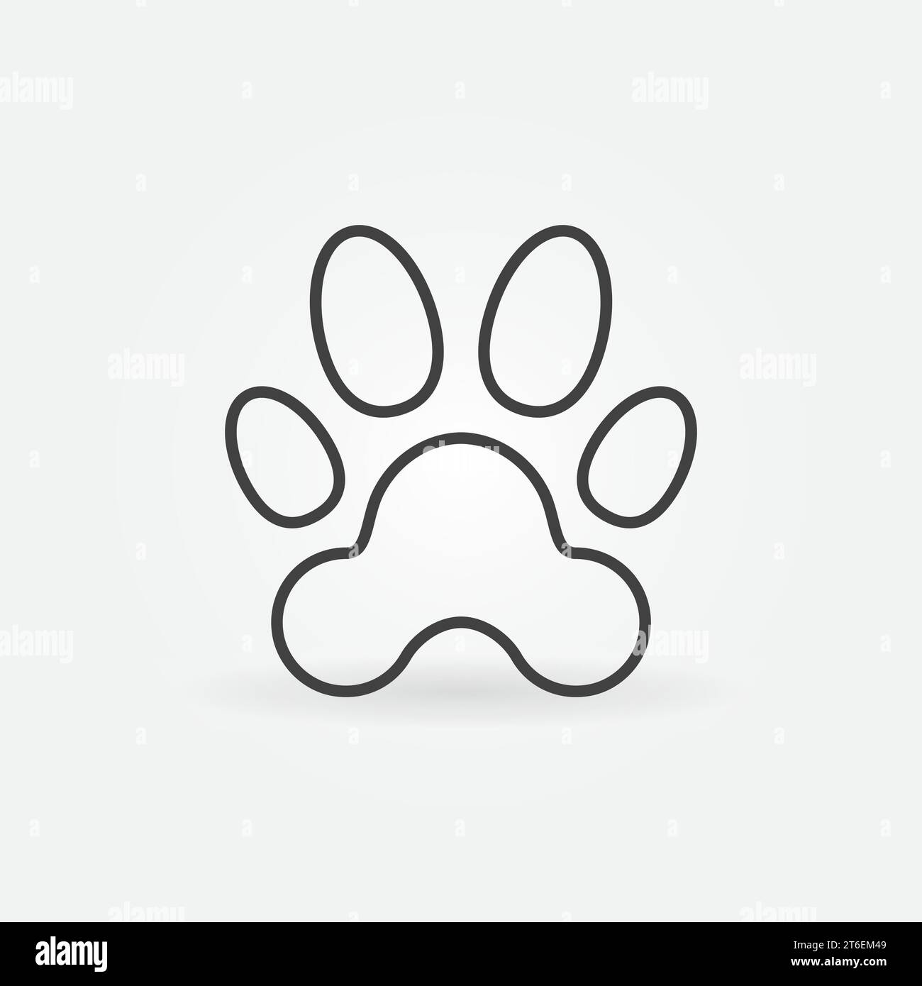 Pet Paw Print vector concept simple icon or symbol in line style Stock ...