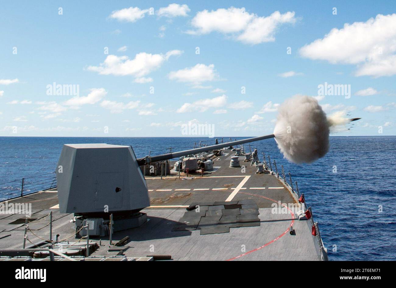 USS McCampbell fires its MK45 5-inch gun during a live-fire training ...