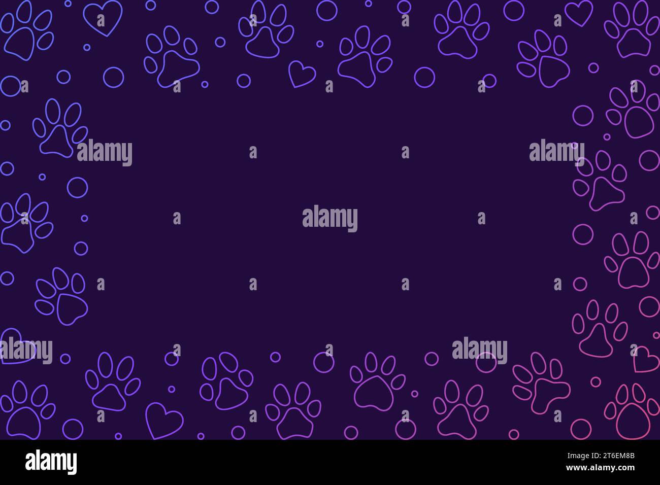 Colorful Frame made of Pet Paw Foot Prints - vector horizontal ...