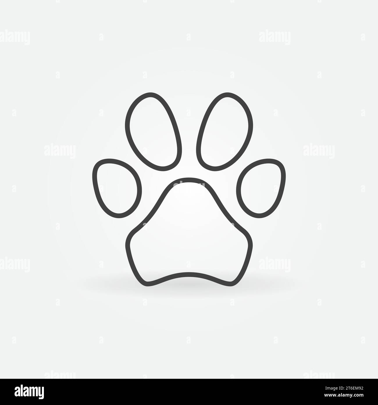 Pet Foot Print outline icon - Paw Mark vector concept symbol in thin ...