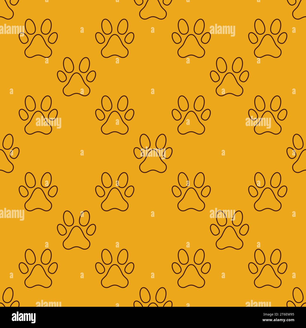 Puppy or Dog Foot Print vector Pattern in line style. Seamless creative ...