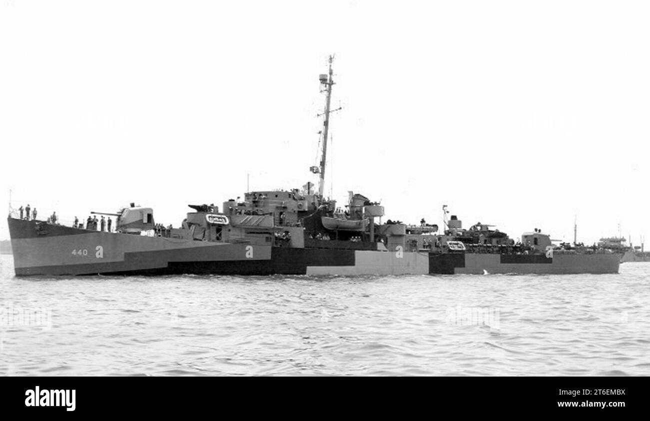 USS McCoy Reynolds (DE-440) at New York City (USA), on 3 July 1944 (BS ...