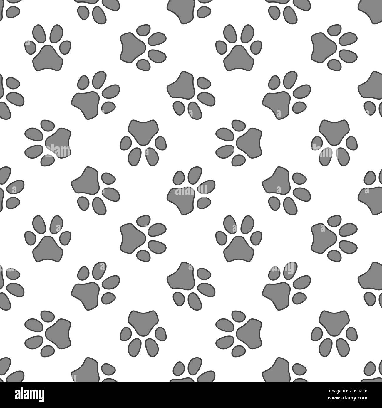 Vector Pet Paw Prints Seamless Pattern. Background with Animal ...