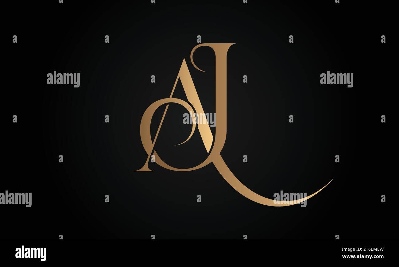 Luxury Initial AJ or JA Monogram Text Letter Logo Design Stock Vector ...