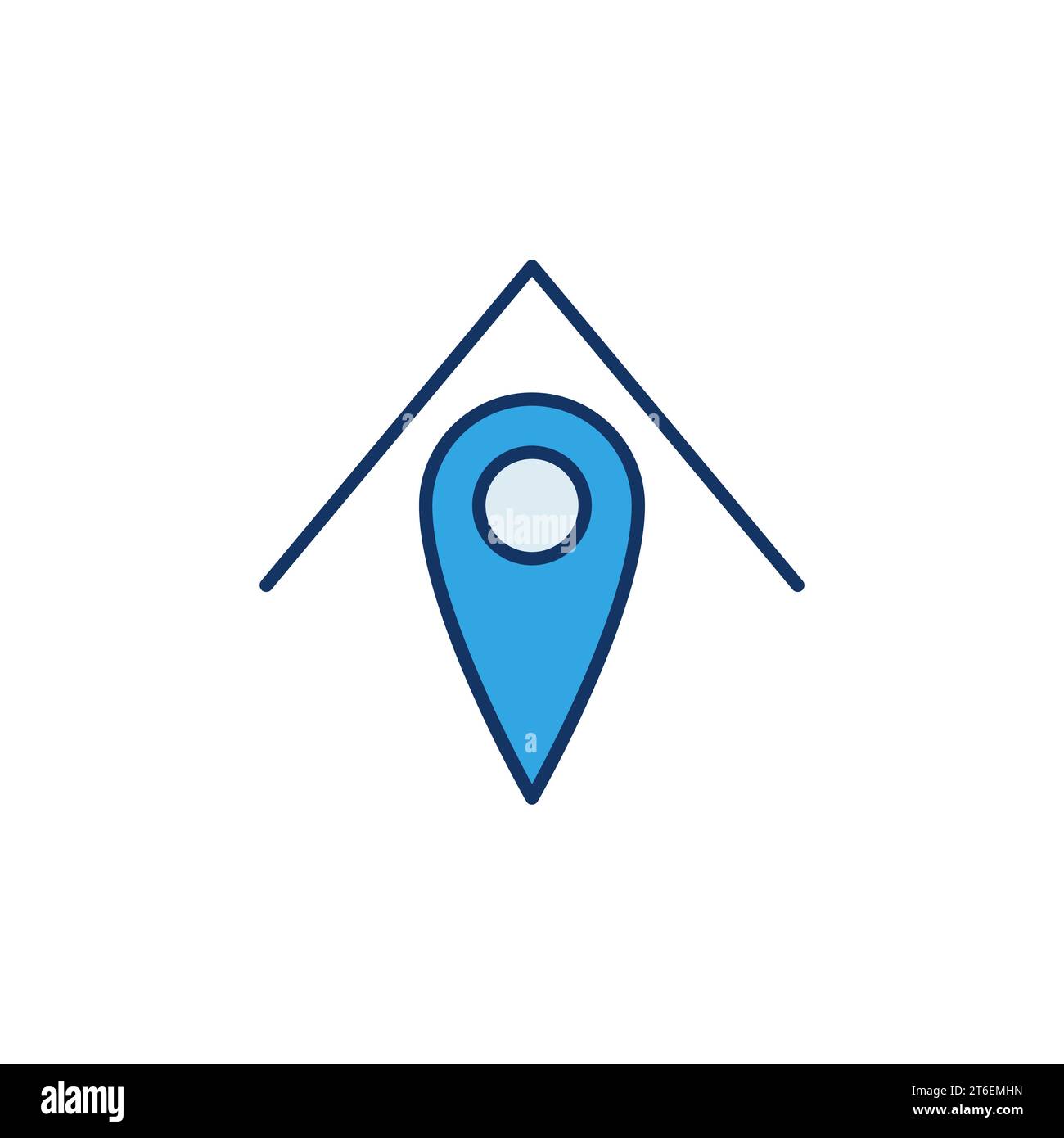Geo Pin with House Roof vector Real Estate position concept colored ... Geo Pin with House Roof vector Real Estate position concept colored ...