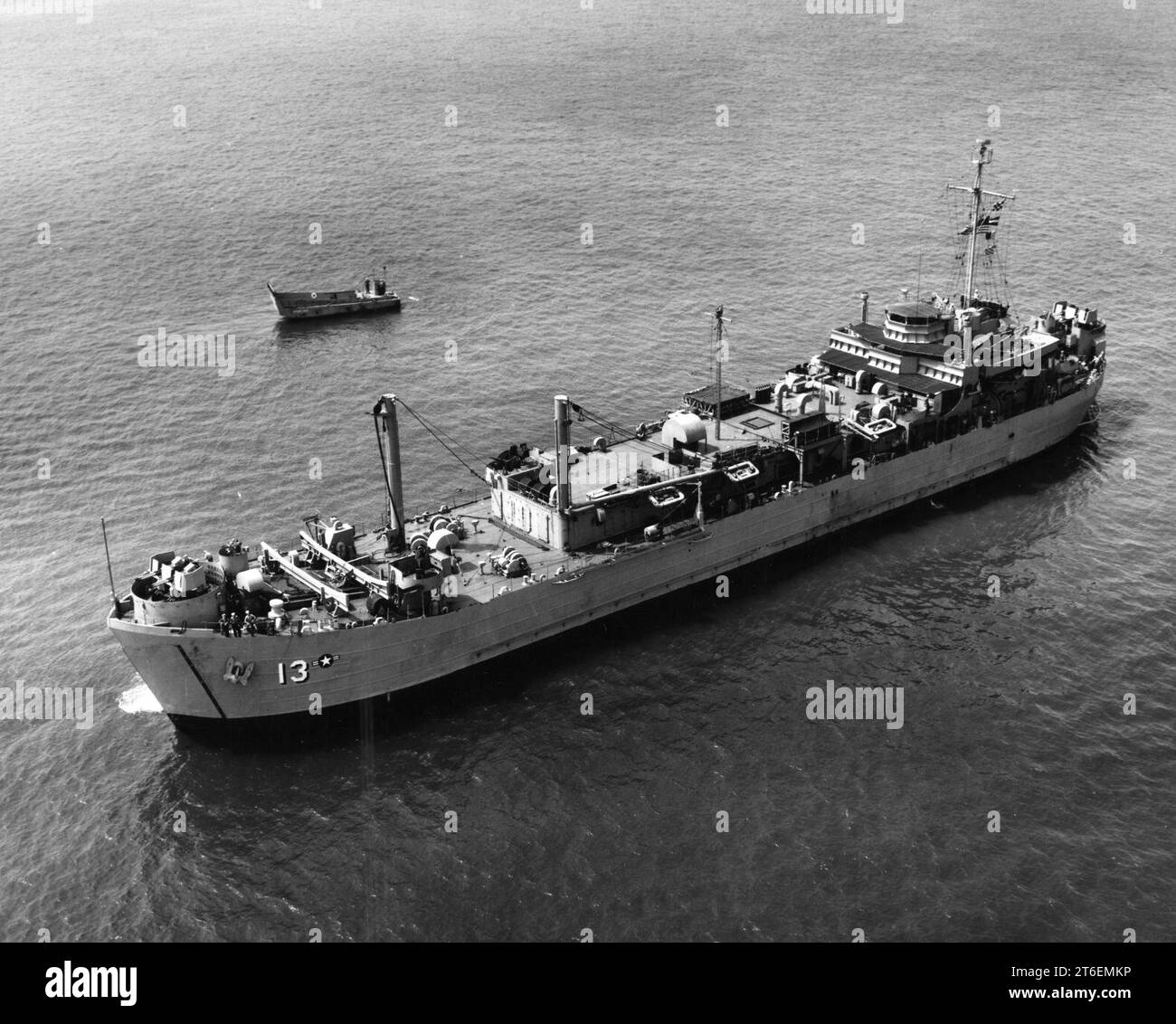 USS Menelaus (ARL-13) off Norfolk, Virginia (USA), on 31 July 1951 (L45 ...