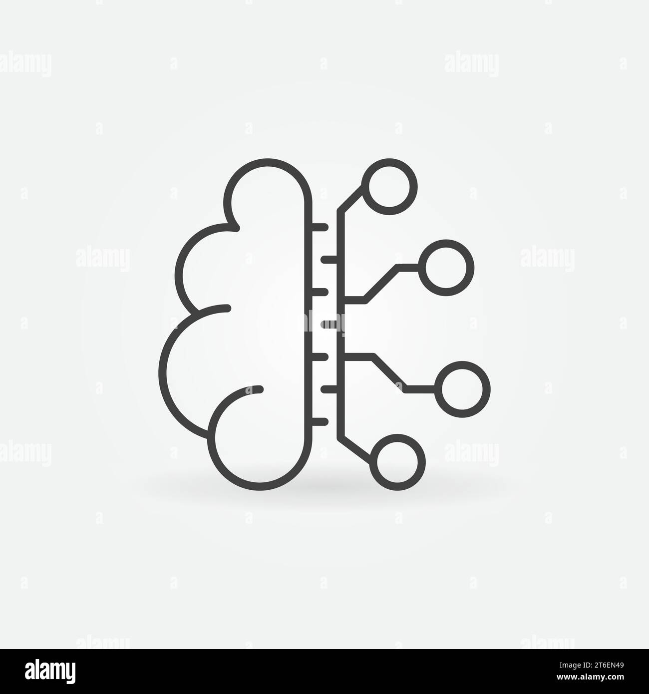 Human Brain with Neuron Connection line vector icon or symbol Stock ...