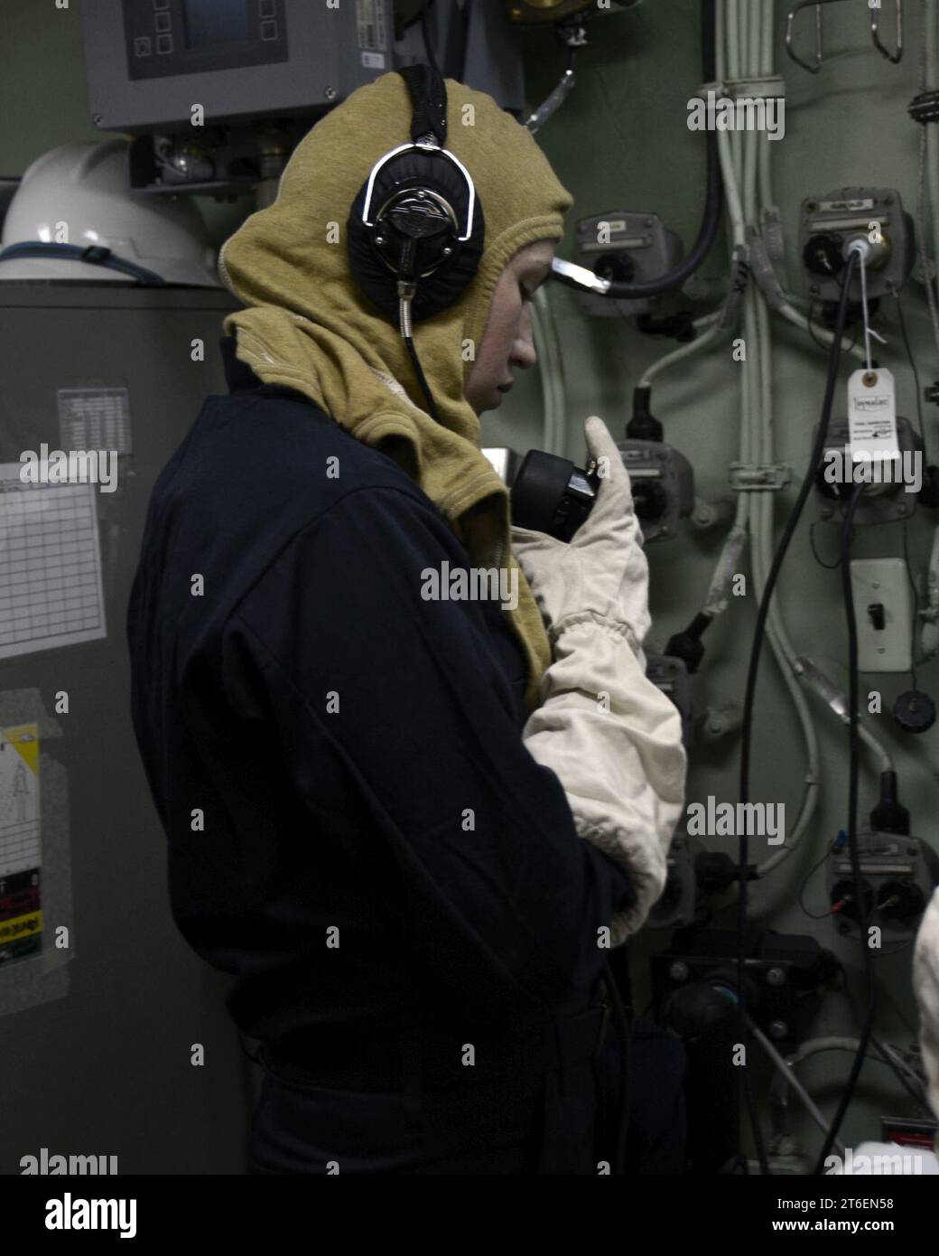 USS Mesa Verde general quarters drill 140213 Stock Photo - Alamy