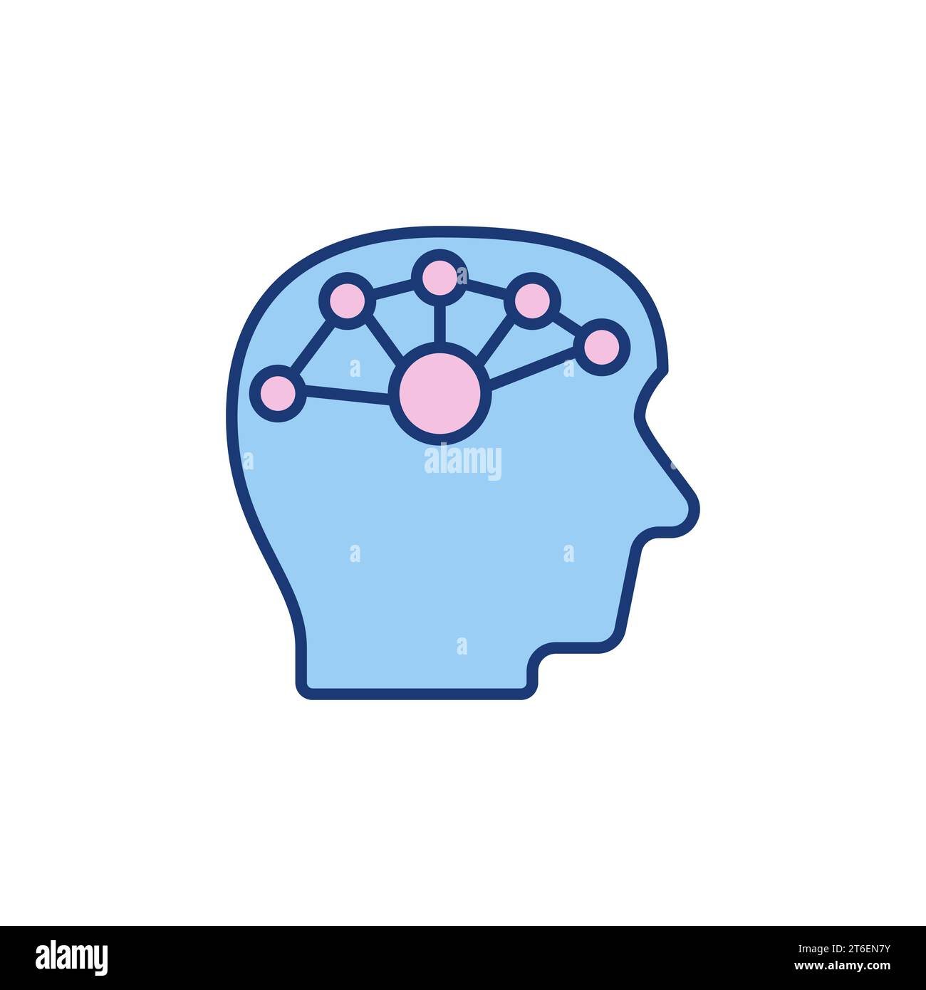 Human Head with Brain Synapse vector concept colorful icon or design ...