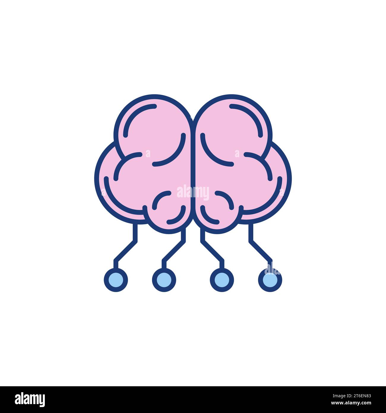Human Brain with Neurons vector concept colored icon or sign Stock ...