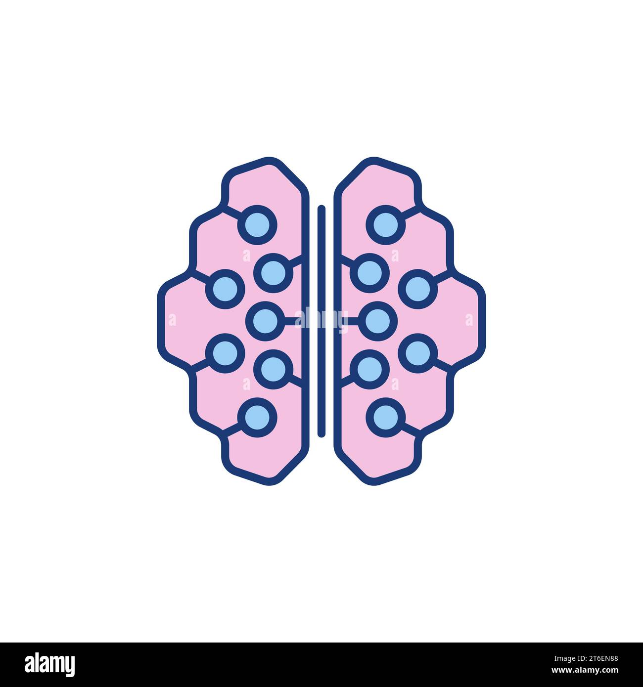 Neuron Connections in Human Brain colored icon. Vector Symapses concept ...