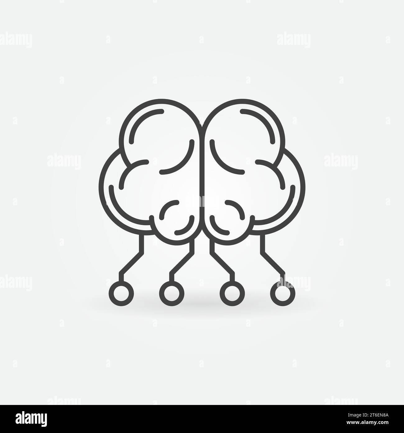 Human Brain Neurons vector concept minimal icon or symbol in thin line ...