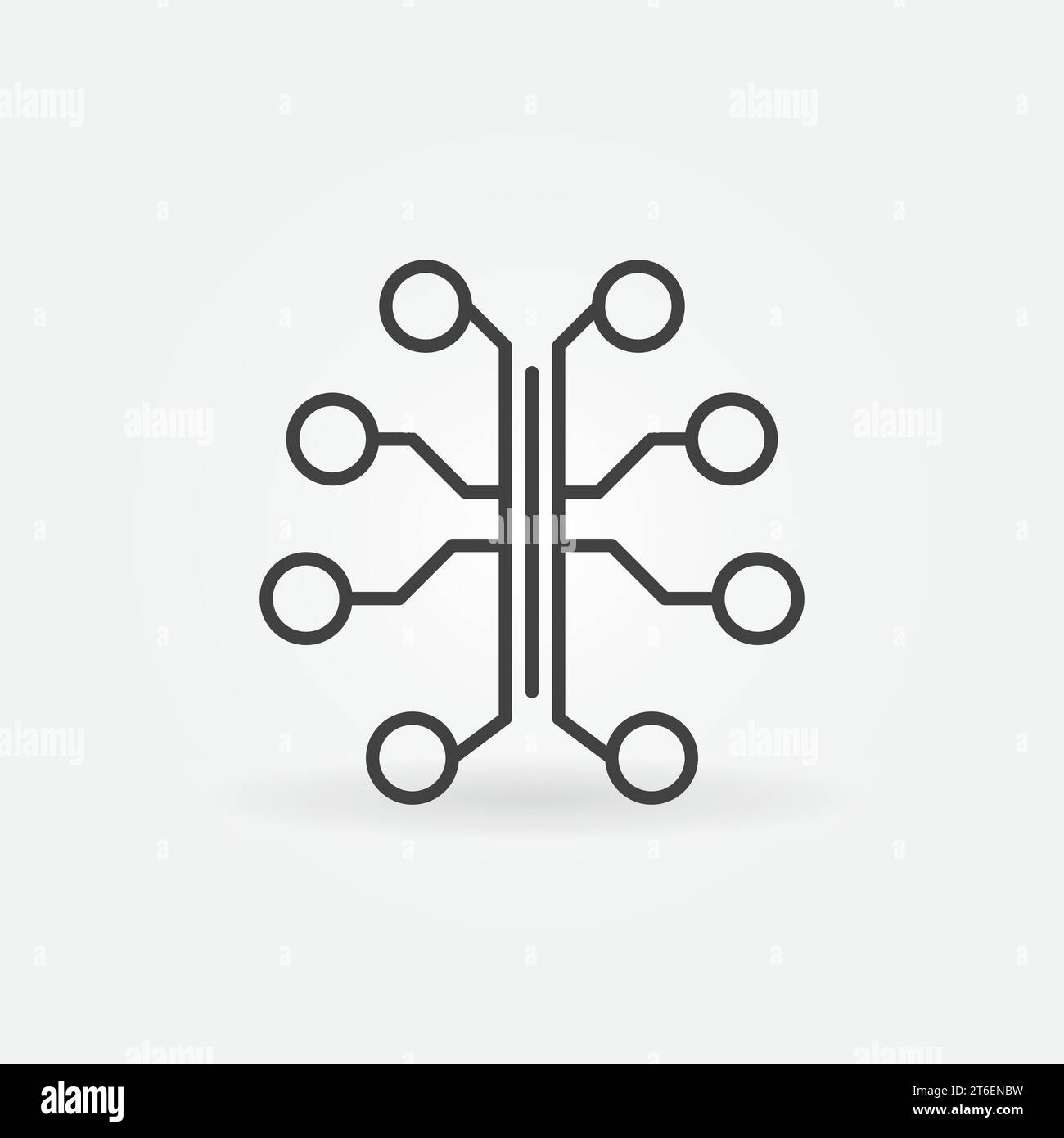 Human Brain connections vector thin line Neural Network concept minimal icon or symbol Stock ...