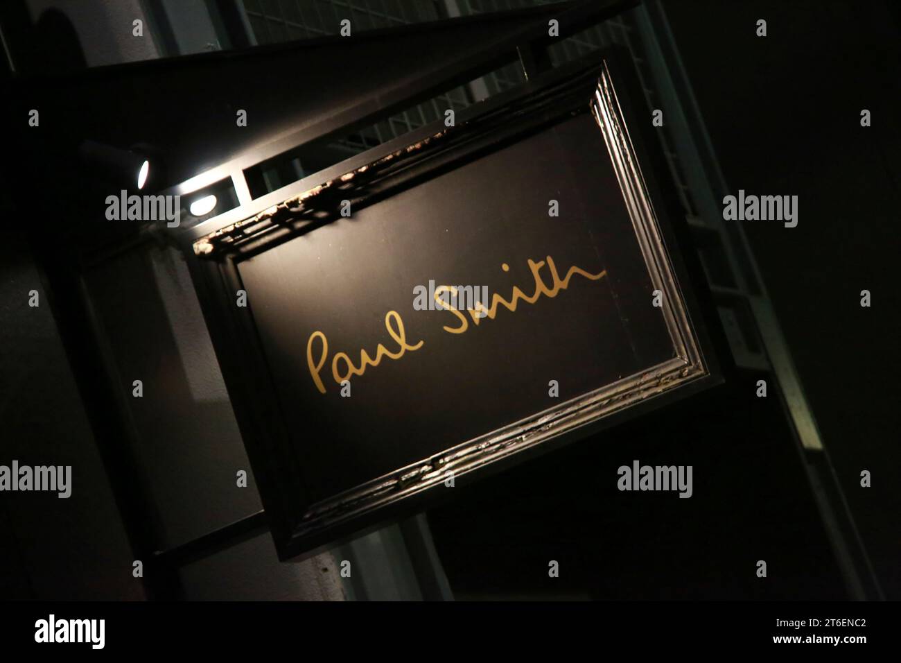 The logo of Paul Smith is seen in Shibuya Ward, Tokyo on September 3 ...