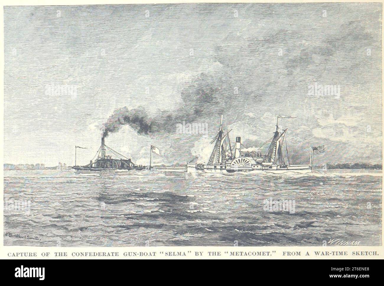 USS Metacomet captures CSS Selma Stock Photo - Alamy