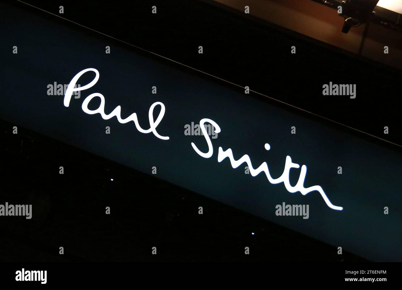 The logo of Paul Smith is seen in Shibuya Ward, Tokyo on September 3 ...